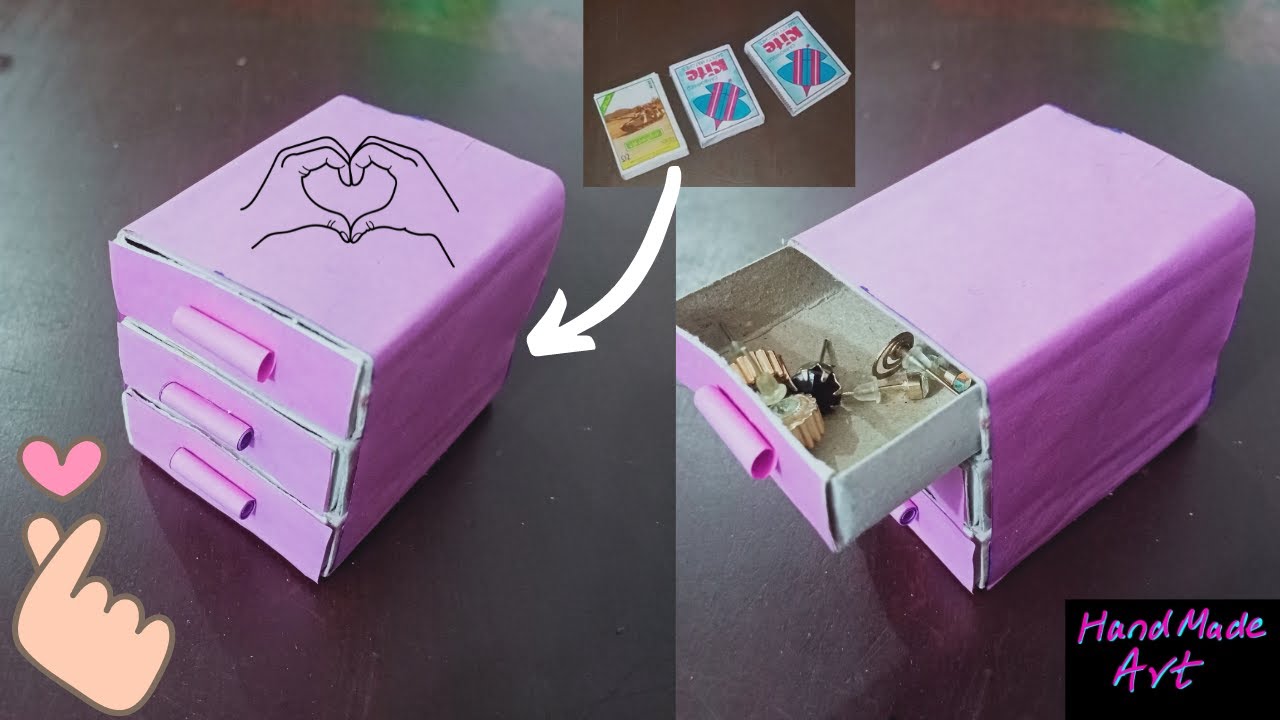 How to make matchbox desk with drawer | DIY Match box Table With Drawer ...