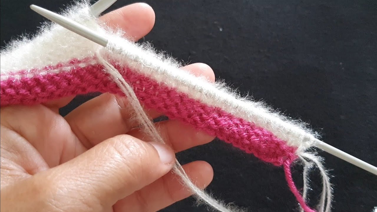 Double Border Knitting in Easy Way/ Border Knitting Design - YouTube