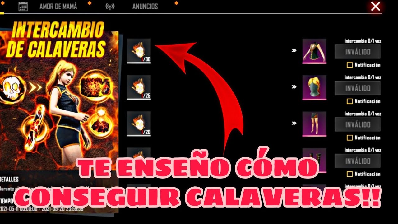 COMO FUNCIONA EL EVENTO INTERCAMBIO DE CALAVERA DE FREE FIRE 2021 - YouTube