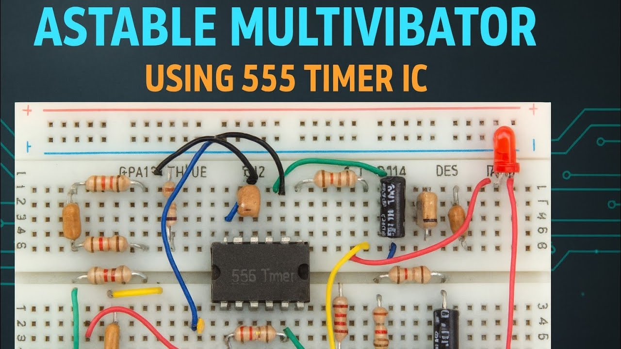 Astable Multivibrator Using 555 Timer IC | Breadboard Circuit Demo # ...