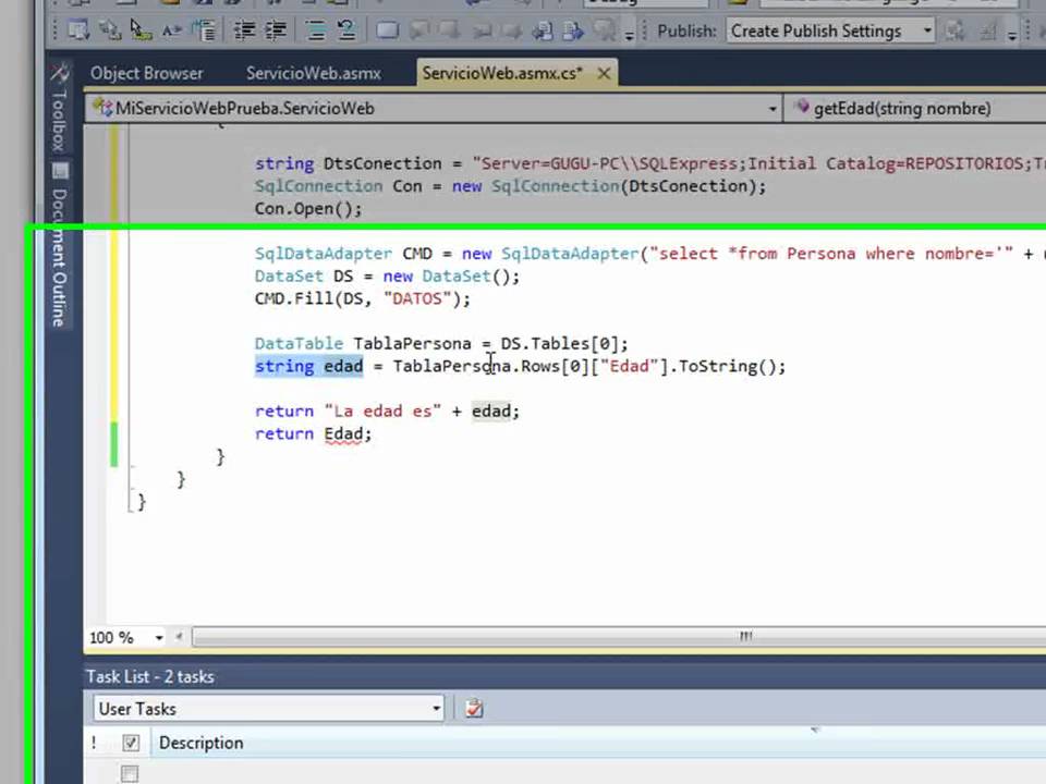 Crear y consumir un Web Service ASP.NET con SQL Server 2008 - YouTube