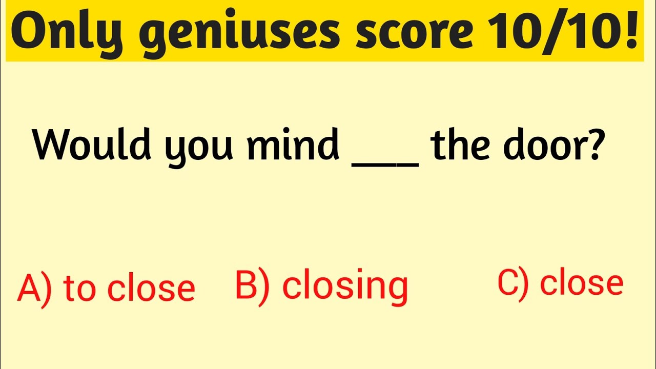 10 Grammar Questions You Must Answer | Are You Smart Enough? # ...