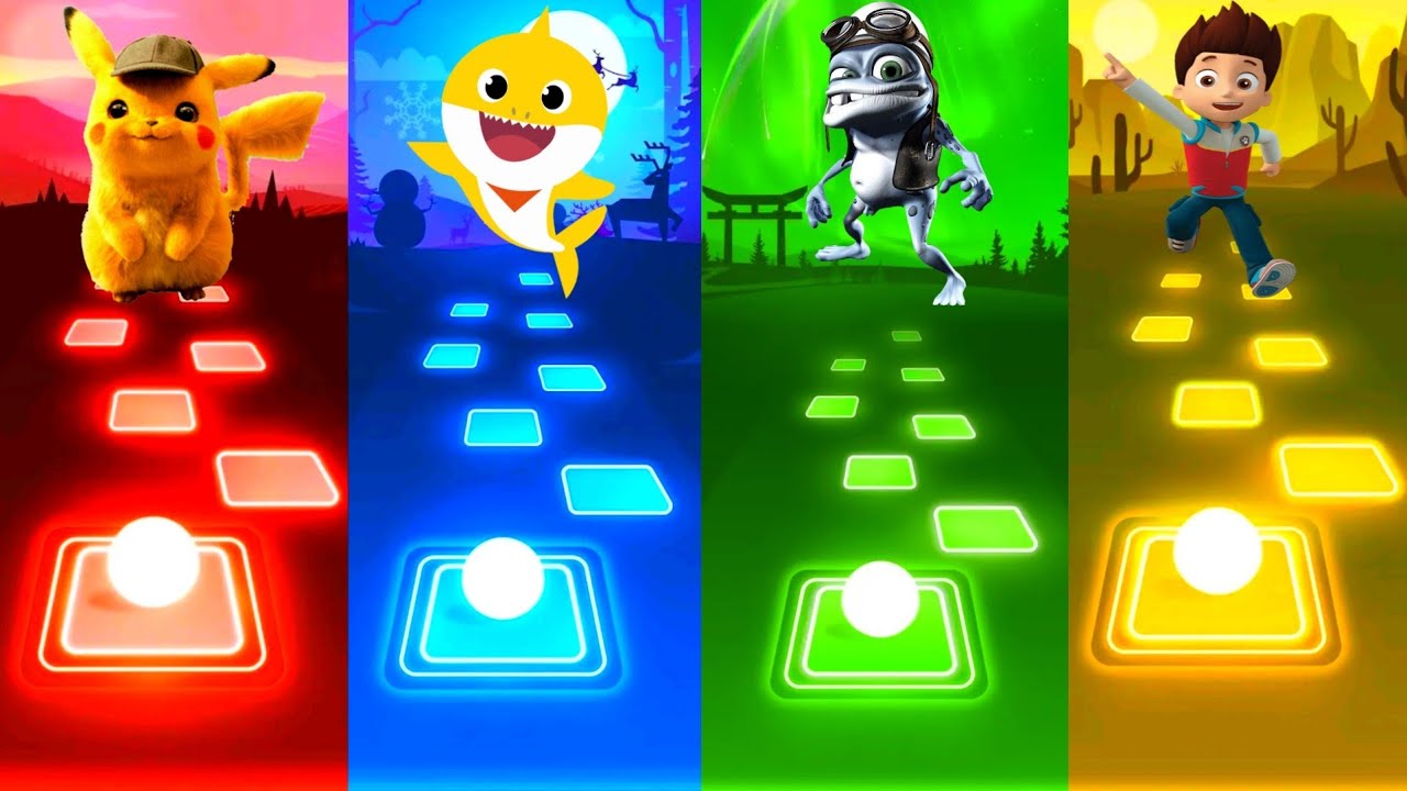 Tiles Hop - Crazy frog vs Paw patrol vs Pika pika pikachu vs Baby Shark ...