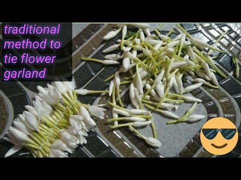 virajaji pulu katadam normal method to sting flower garland @how to ...