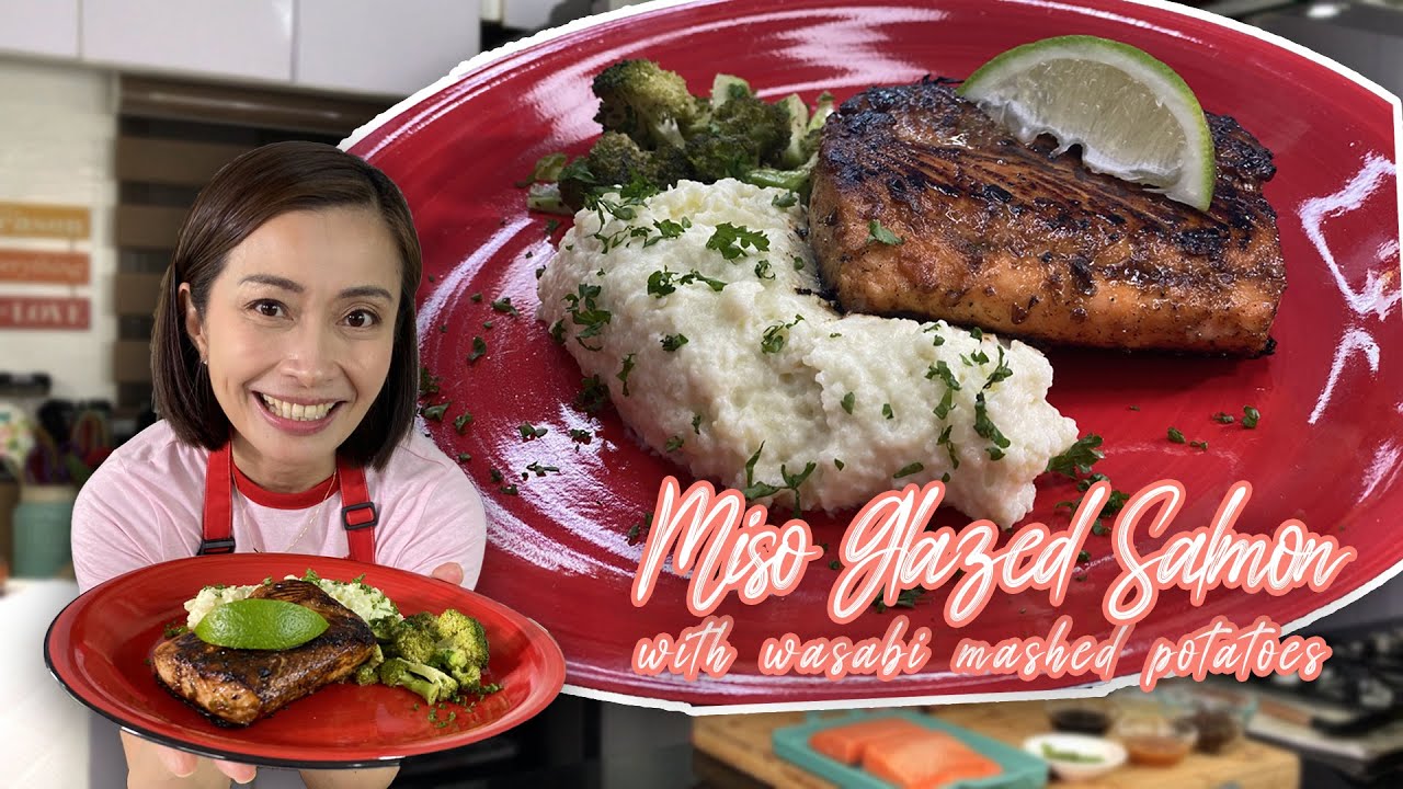 Special Valentine's Dish: Miso Glazed Salmon with Wasabi Mashed Potato ...