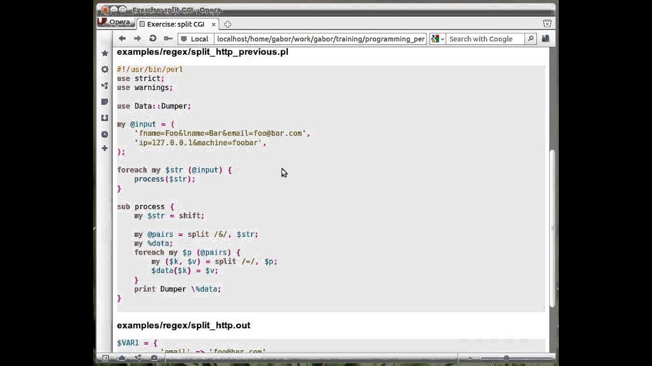 Beginner Perl Maven Tutorial 10 14 Exercise Split Get Request Youtube