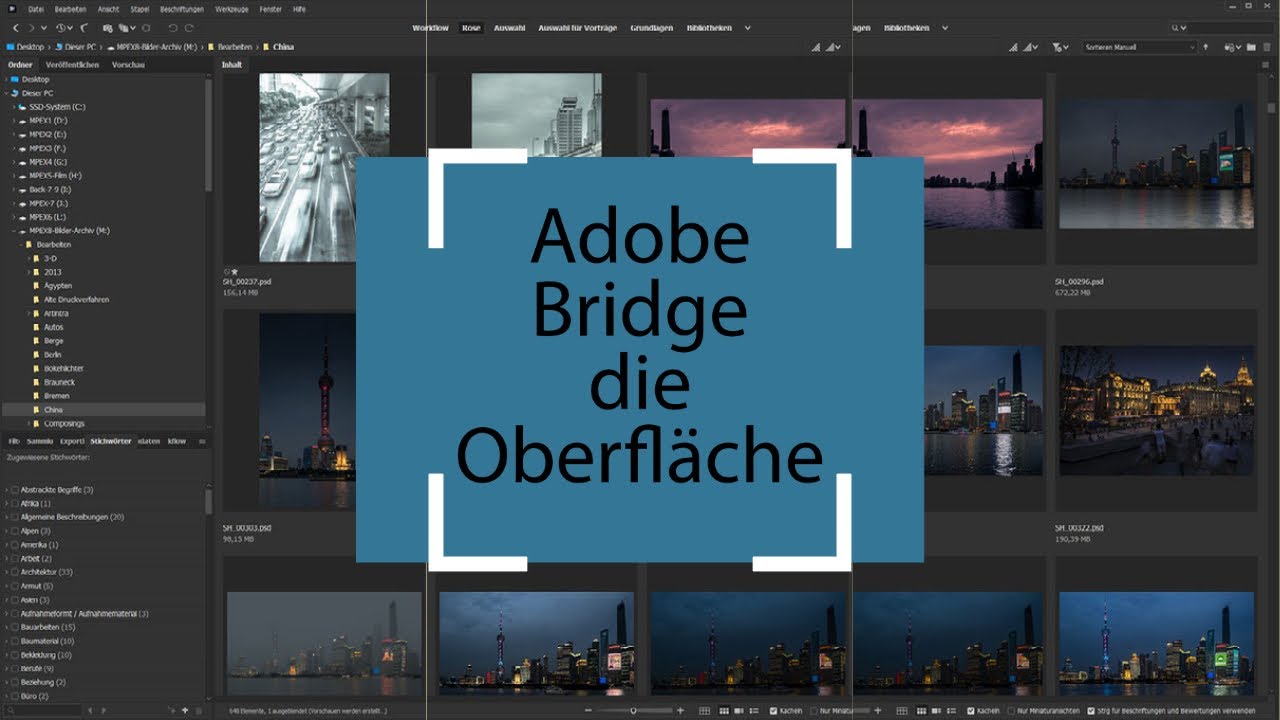 Adobe Bridge 2023, Grundkurs für Einsteiger. Das Interface. - YouTube