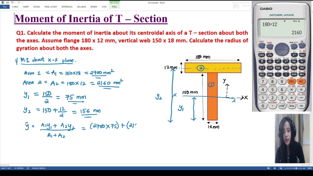 1.8 Moment of Inertia of T and Inverted T - Section - YouTube