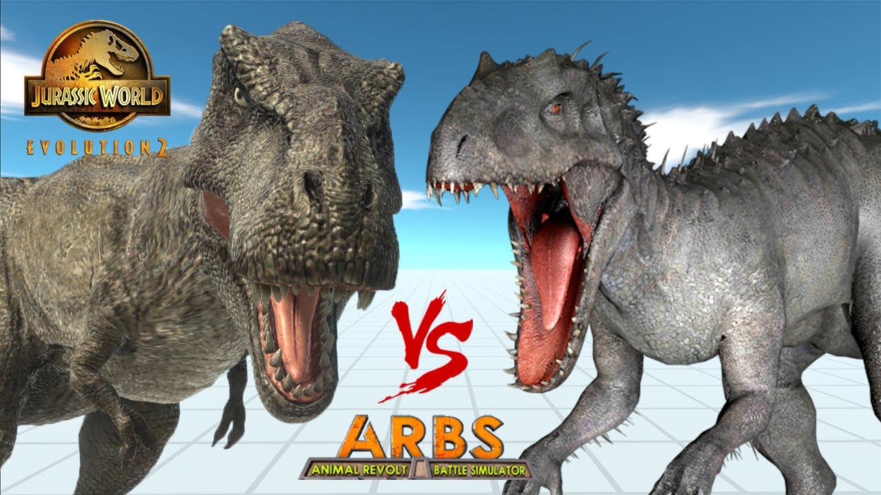TREX (Jurassic World) vs IREX (DINOSAUR BATTLE) - Animal Revolt Battle ...