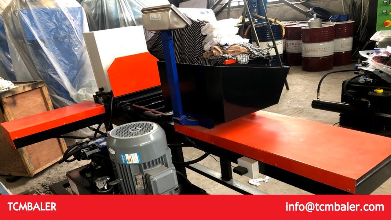 cleaning rag baling machine - YouTube