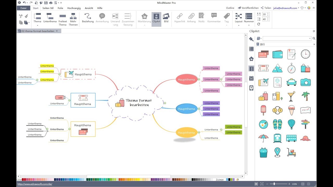 MindMaster Tutorial - Mindmap Thema Format bearbeiten - YouTube