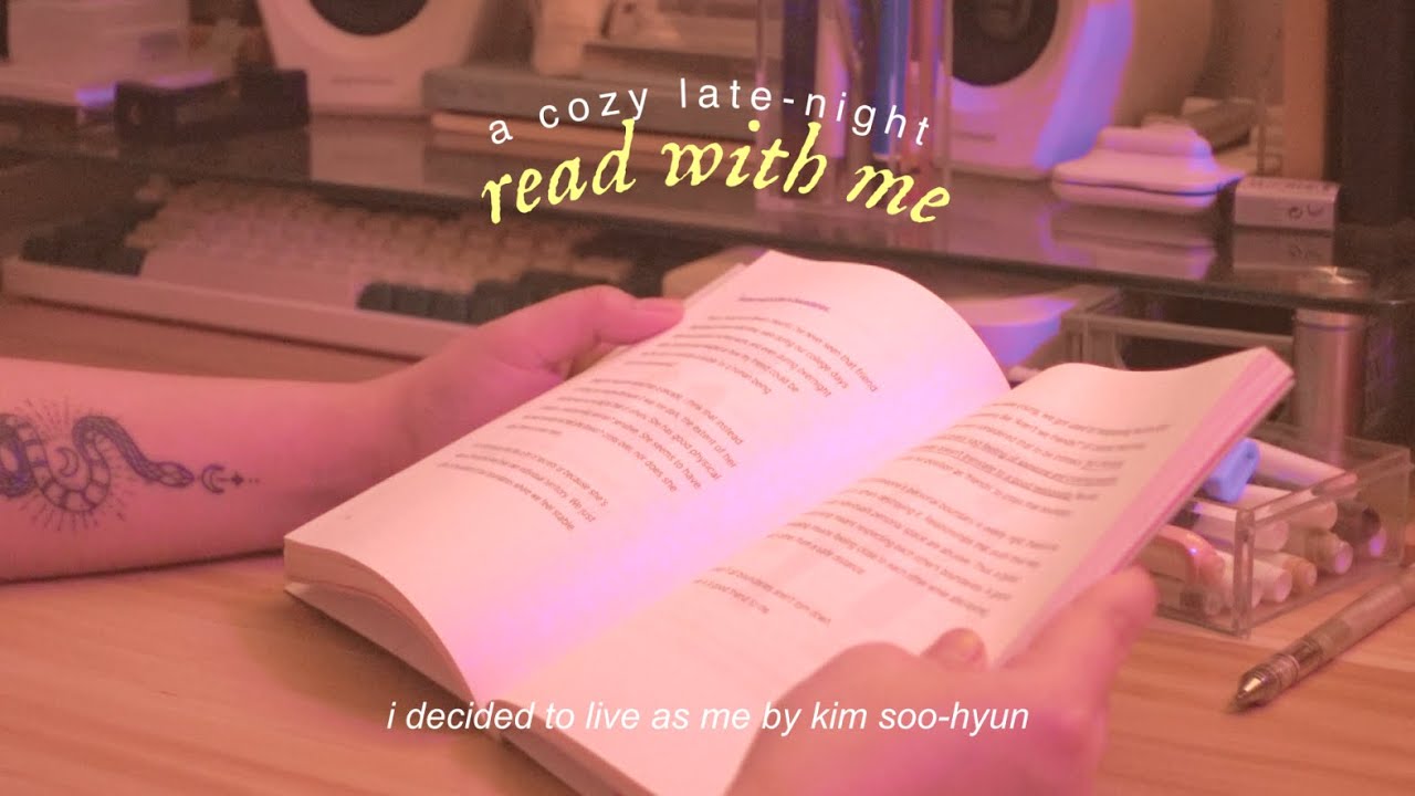 a cozy late-night read with me 🌘 1 hour real-time, rain sounds, no ...