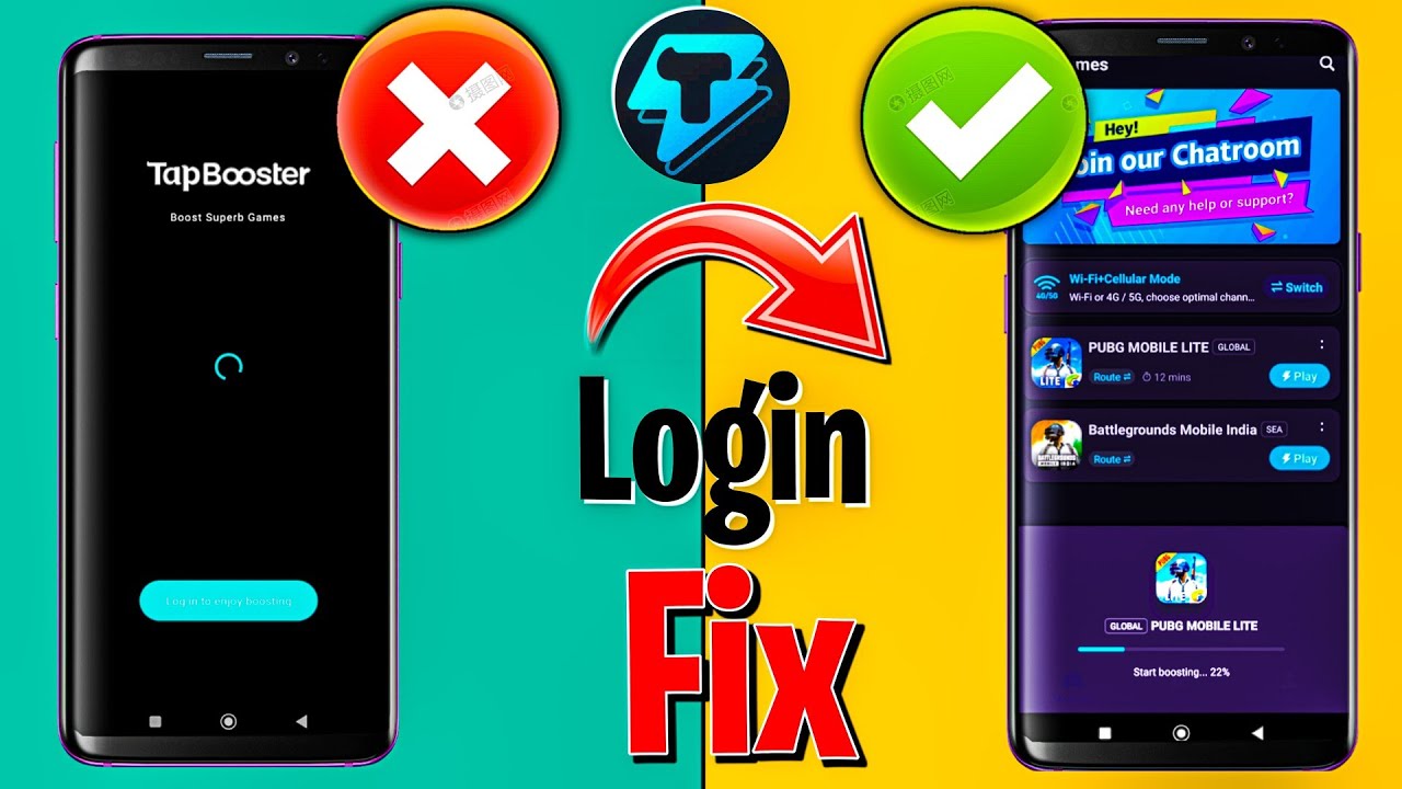 🧐 Tap Booster Login Problem || tap Booster Not Open || PUBG Mobile Lite ...