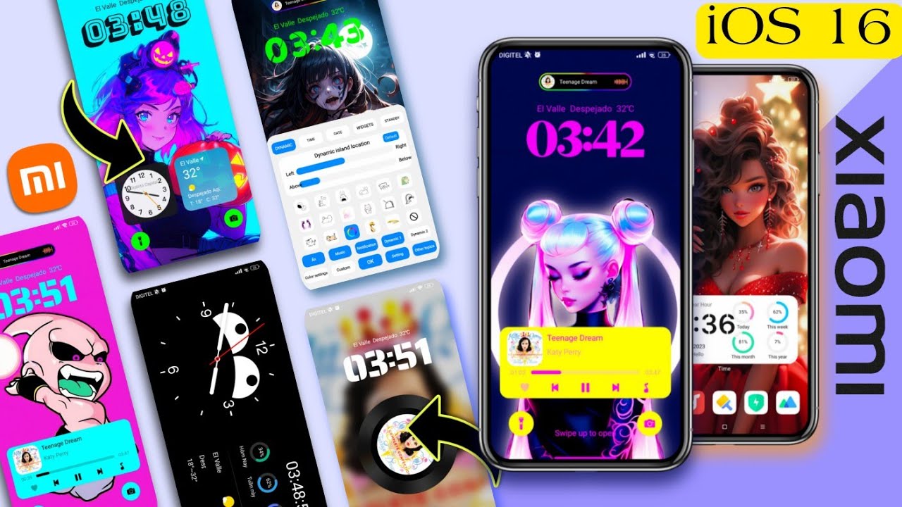 NEW TEMA de iOS 16 con Dynamic Island & Widgets - MIUI XIAOMI (Style ...