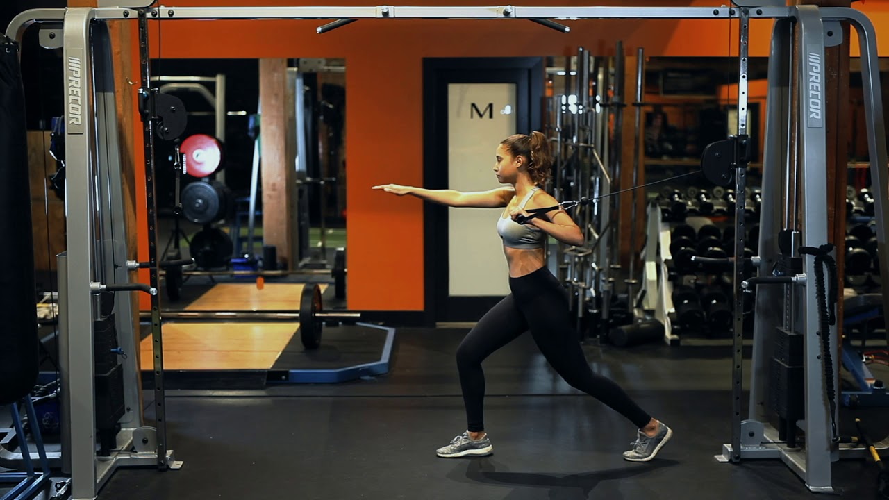 Standing Single Arm Cable Press - YouTube