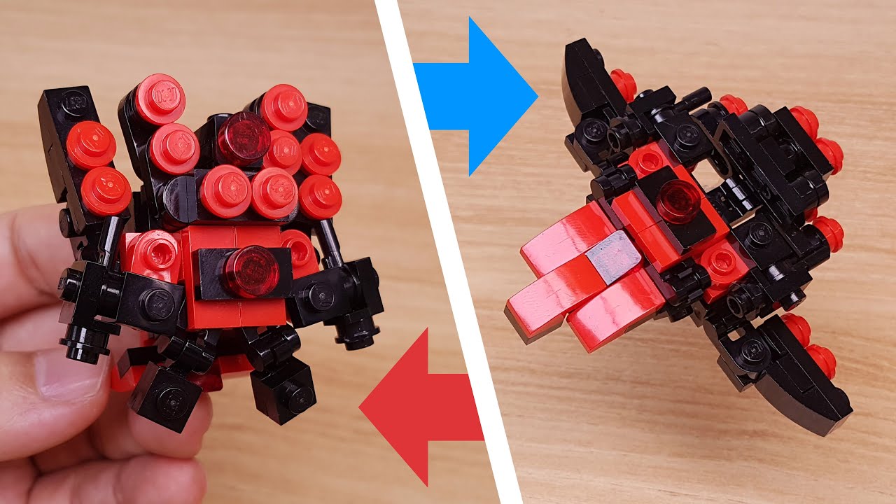 Micro LEGO brick fighter jet transformer mech - RedDot - YouTube