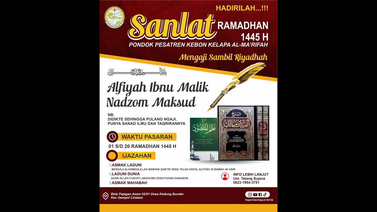 Pasaran Kitab Alfiyah Ibnu Malik Part 1 || Pondok Pesantren Kebon ...