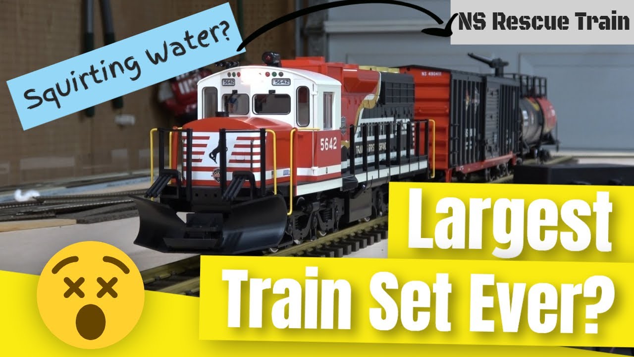 Unboxing & Review: LGB G Scale NS Rescue Train Set with Box Car, Water ...