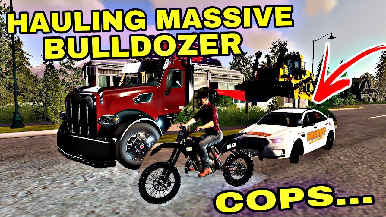 Farming Simulator 19 HAULING MASSIVE BULLDOZER & *NEW DIRTBIKE*(Pulled ...