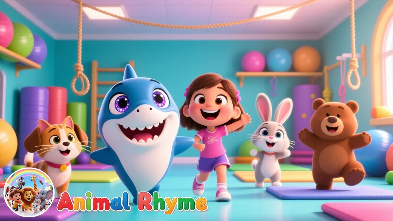 Baby Shark Gym | Bella’s Fun Shark Family Workout & Animal Fitness Song ...