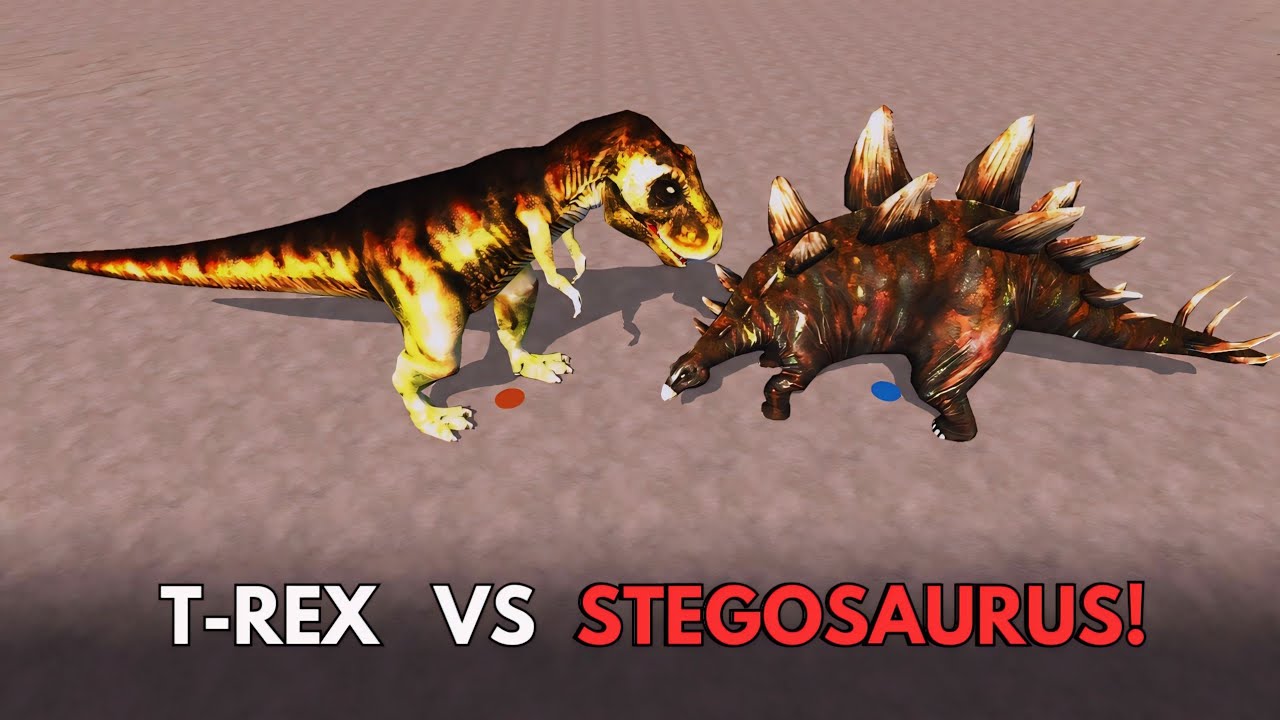 T-Rex vs Stegosaurus! Most Intense Dinosaur Battles - Struckd - YouTube