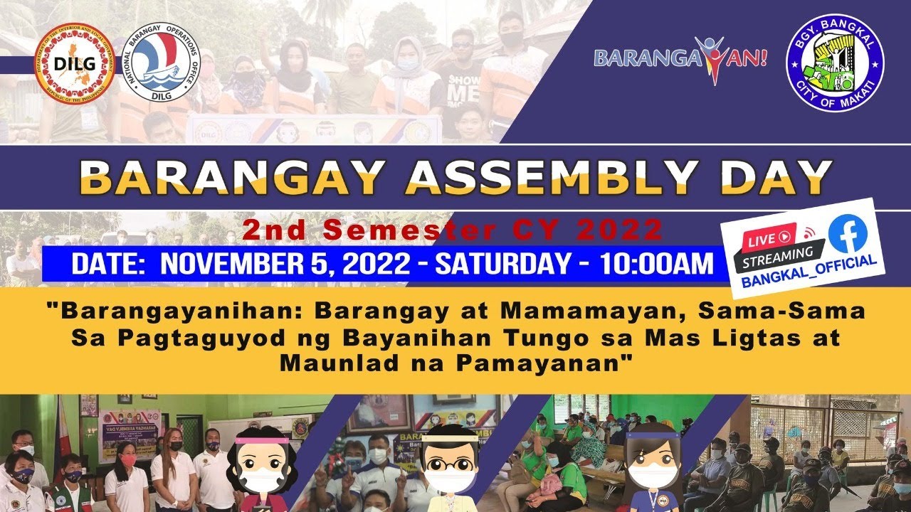 Barangay Assembly 2nd Semester 2022 Nov 5, 2022 10am - YouTube