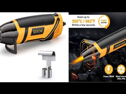 SEEKONE Mini Heat Gun, 350W 662℉ (350℃) Fast Heat Handheld Hot Air Gun ...