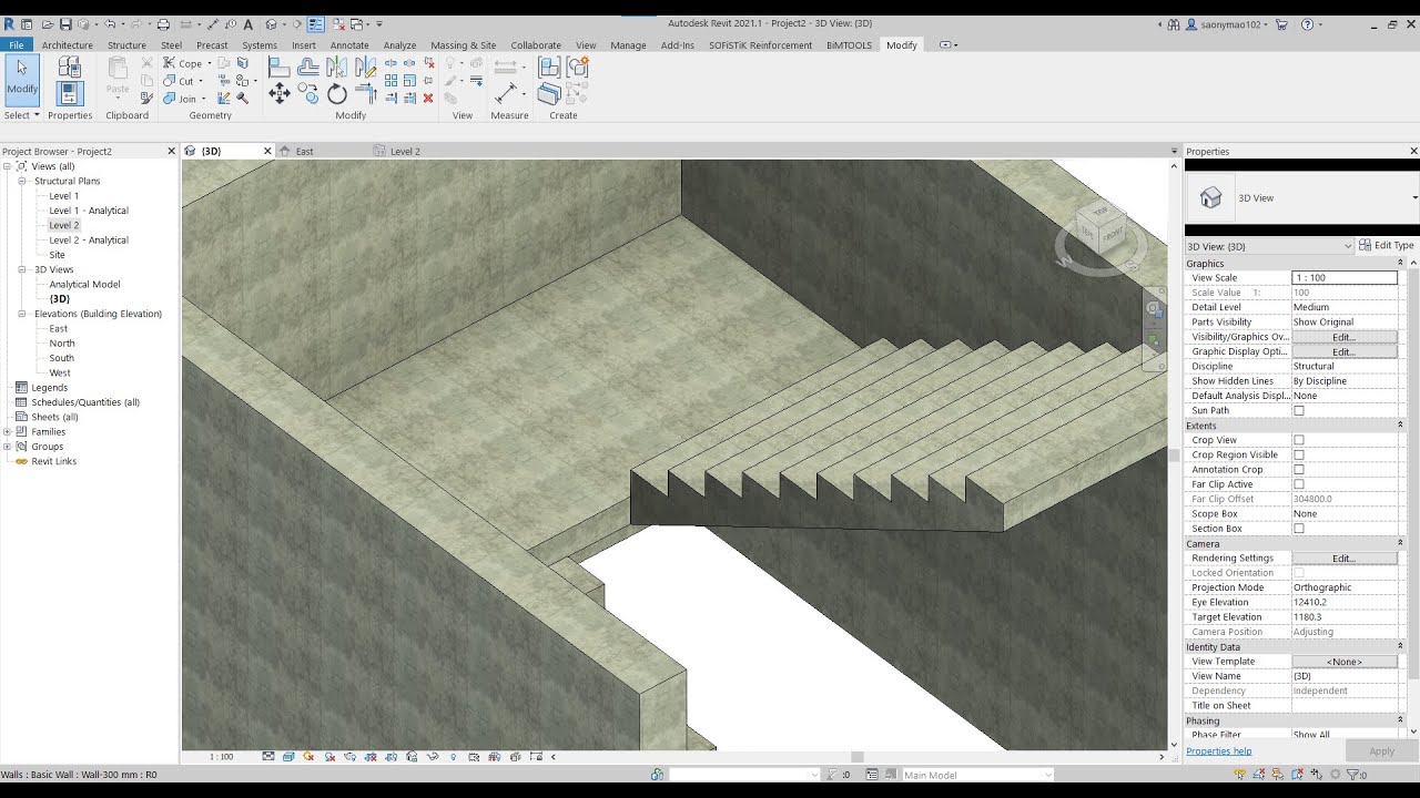 How to create the structural stair in Revit 2021 - YouTube