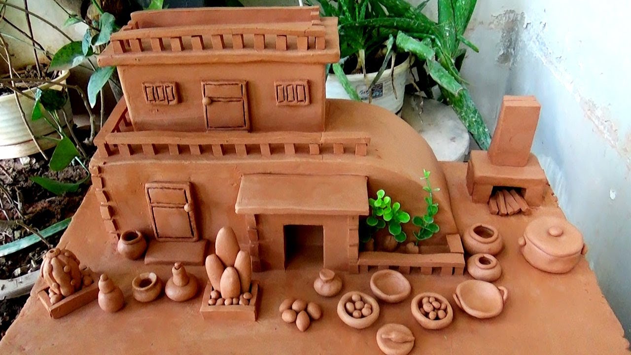 Clay Engineer Live: Creating a Tiny Clay World with Mini Mud Villa ...