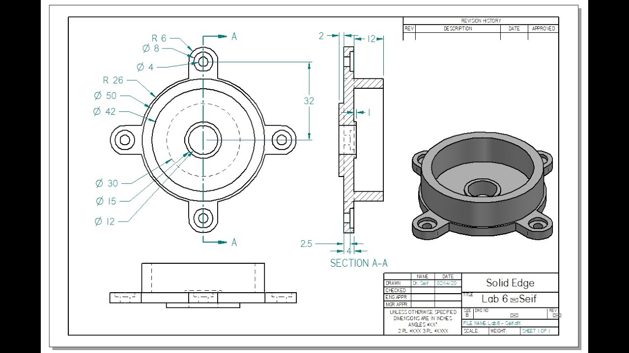 Learning Solid Edge: (Lab 6) - YouTube
