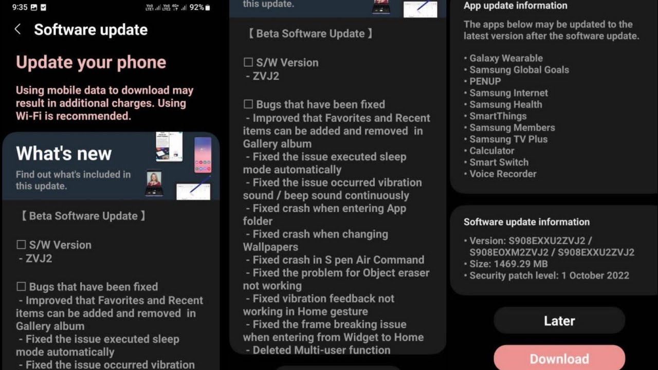 Samsung S22 ultra android 13 beta 3 release in india | Major ...