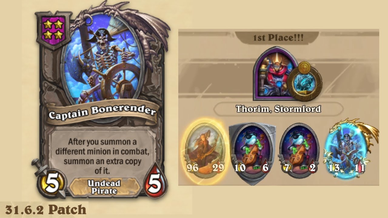 Captain Bonerender is Extremely Powerful | Hearthstone Battlegrounds ...