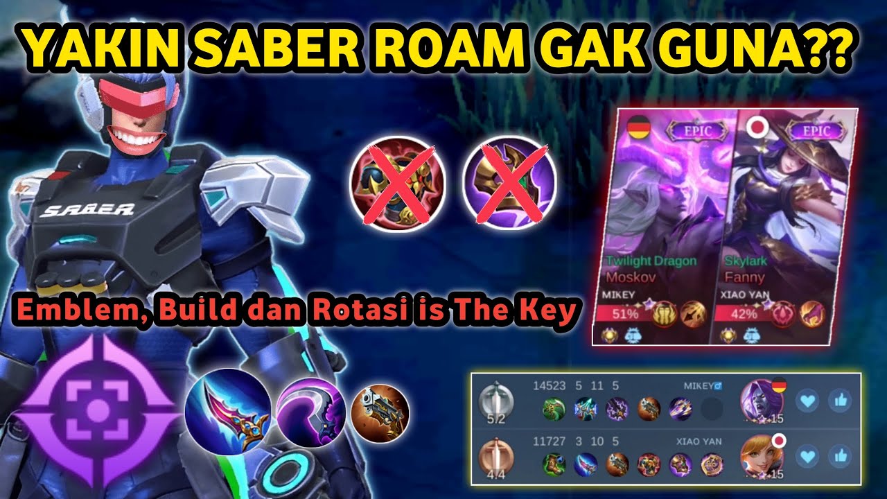 CARA MAIN SABER || EMBLEM DAN BUILD SABER TERBARU 2023 || Rotasi adalah ...