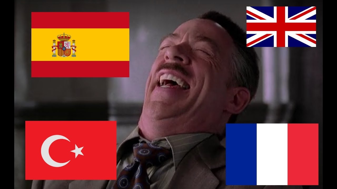 Jonah Jameson laughing in 4 languages (Spider Man) - YouTube