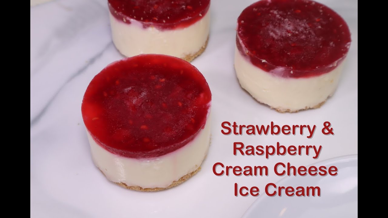 Amazing Strawberry & Raspberry Cream Cheese Ice Cream recipe. Very Easy ...