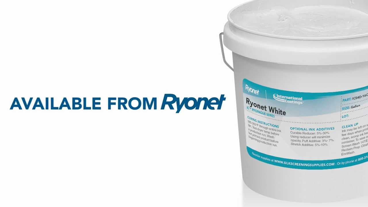 Ryonet White Plastisol Screen Printing Ink - YouTube