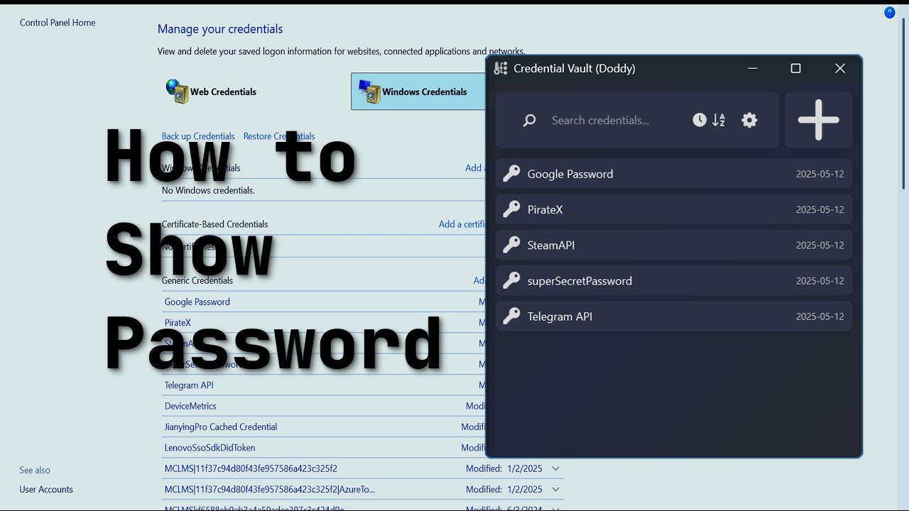 How to View Passwords in Credential Manager on Windows 11 [2025] - YouTube