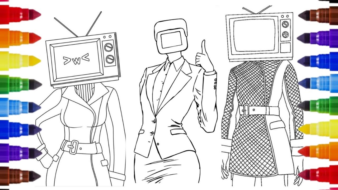 Skibidi Toilet CameraWoman TV Woman New Coloring Pages #skibiditoilet # ...