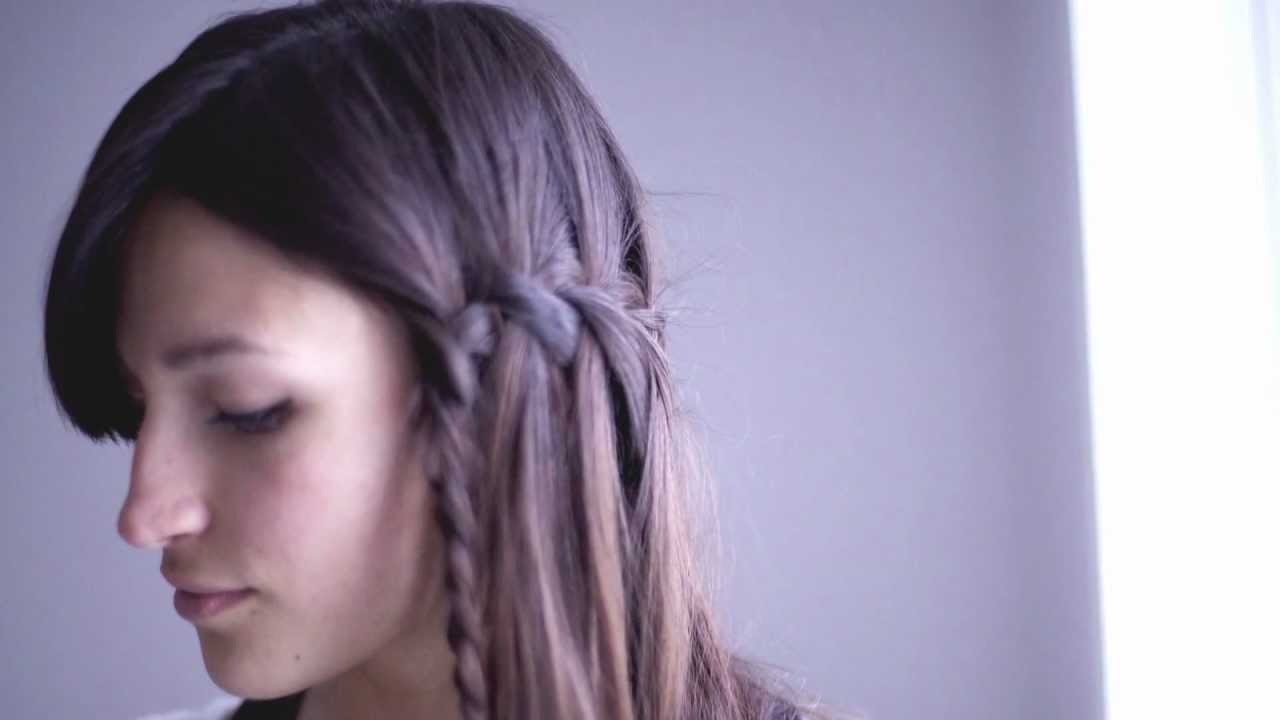 DIY waterfall braid hairstyle tutorial - YouTube