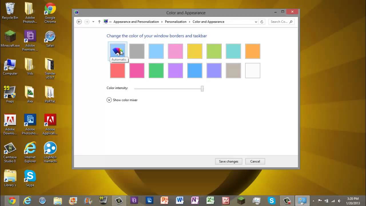 How To Change your taskbar color, background, and screensaver! - YouTube