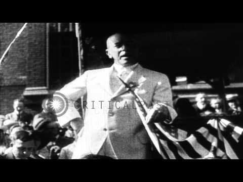 US President Thomas Woodrow Wilson delivers a speech in Paris during his visit to...HD Stock Footage