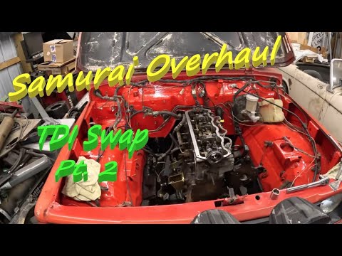 Samurai Overhaul - TDI Swap Part 2 - Installing Engine For The Last ...