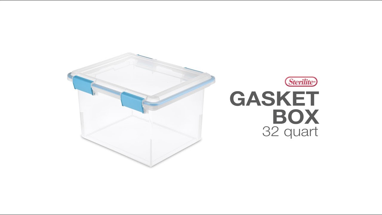 Sterilite 32 Quart Gasket Box - YouTube