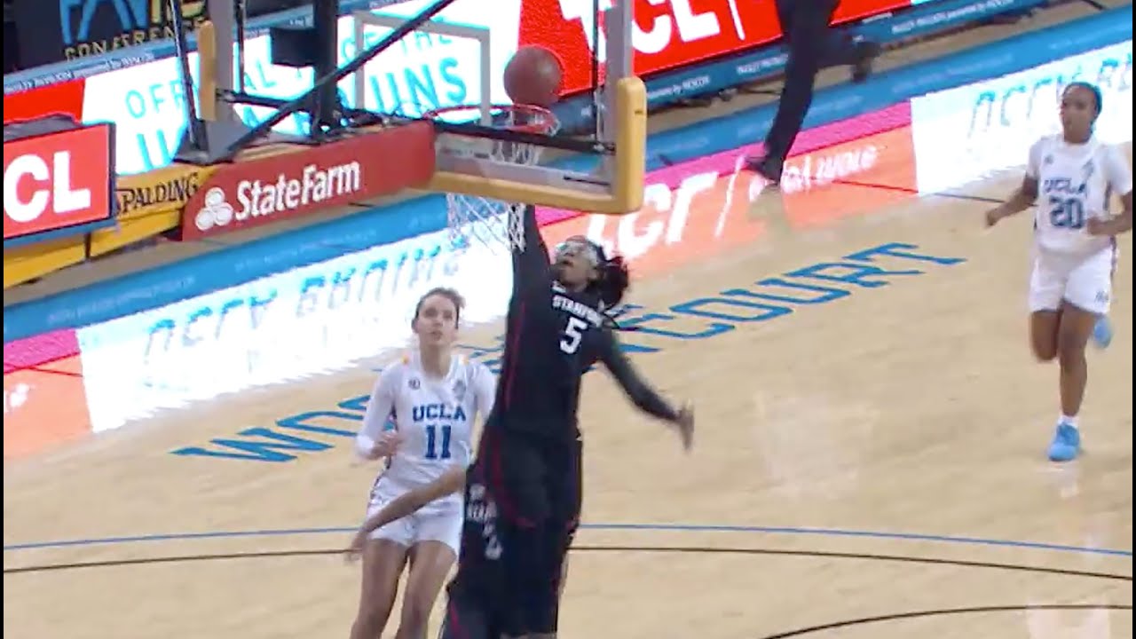 Fran Belibi throws down one-handed breakaway dunk in top-10 matchup ...