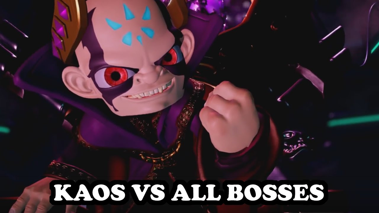 Skylanders Superchargers - Kaos VS All Bosses - ULTIMATE EVIL BATTLE ...
