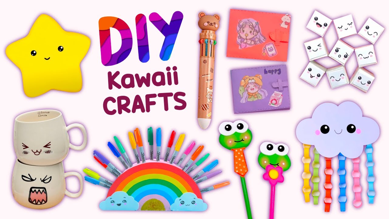 8 DIY Kawaii Crafts - Cute School Supplies - Paper Crafts - Room Decors ...