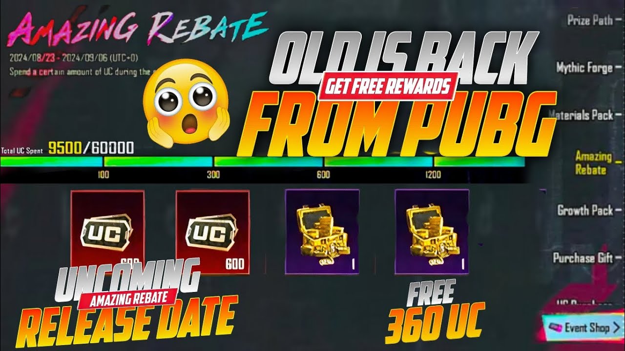 AMAZING REBATE RELEASE DATE CONFIRM 😁 - FREE UC - PUBGM - YouTube