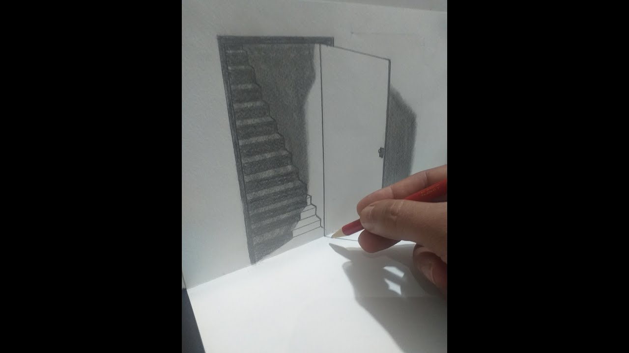 The Door Illusion - Magic Perspective with Pencil - Trick Art Drawing ...