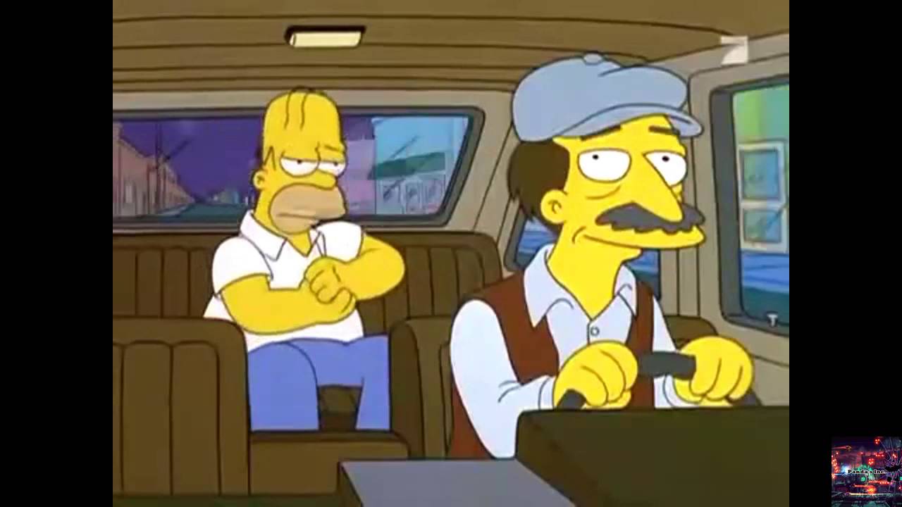 Los Simpsons - Homero ebrio en el taxi - YouTube
