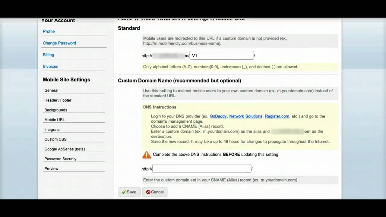 Mobile URL Settings for your Mobile Website - YouTube